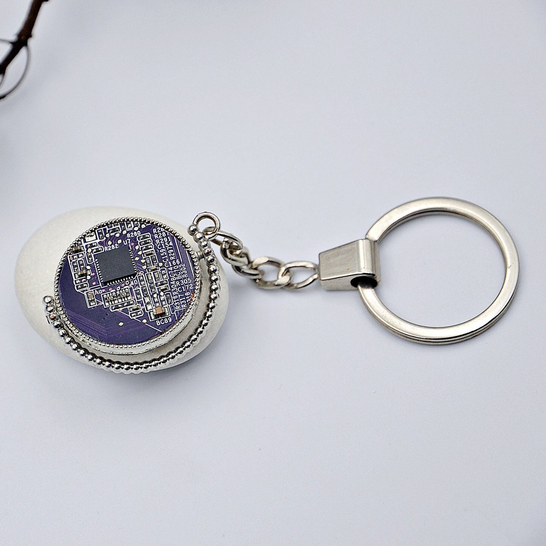 Upcycled Tech Computer Circuit Board Cyberpunk Keychain Cool Gift ...