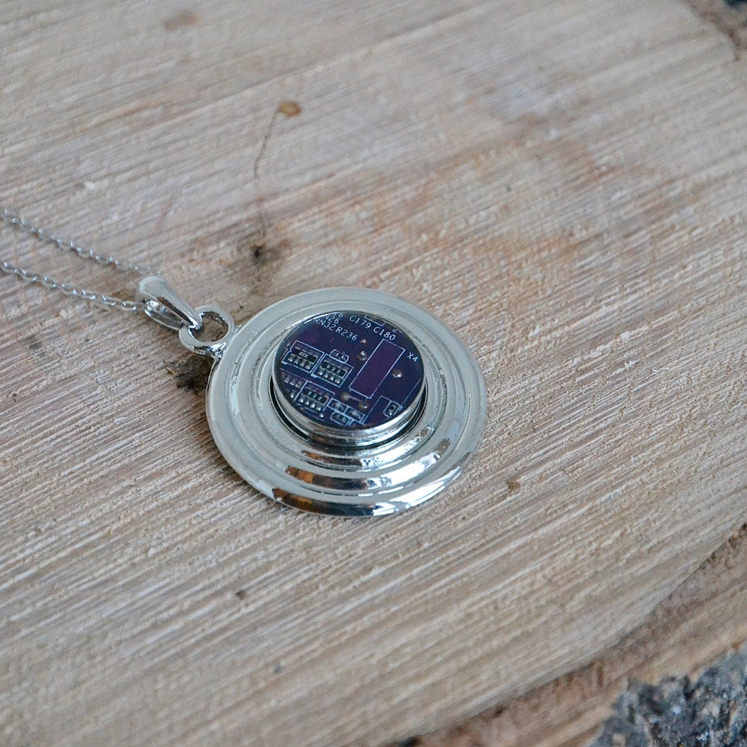 Upcycled Tech Necklace Cyberpunk Software Engineer Jewelry Cool ...