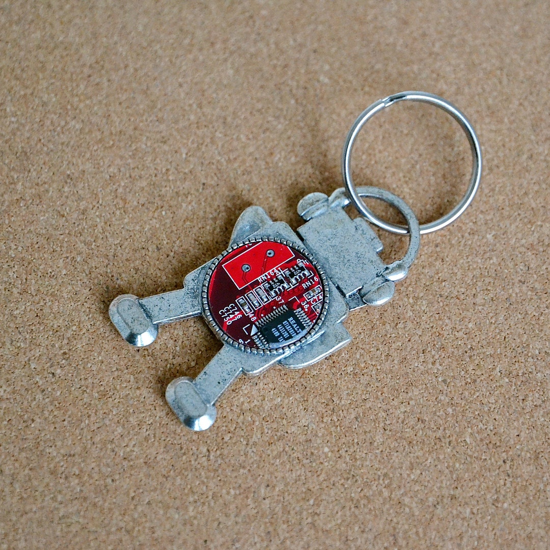 Red Motherboard Robot Keychain Recycled Computer Circuit Board - Etsy