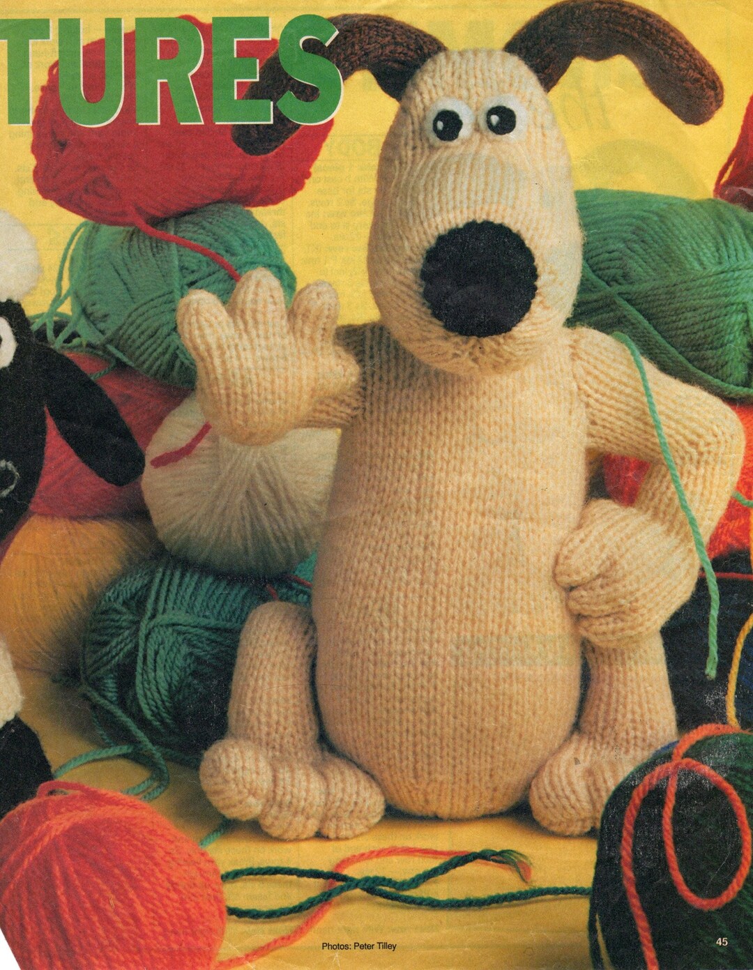 Shaun Sheep and Gromit, Knitting Pattern, Vintage, Rare Toys Only - Etsy UK