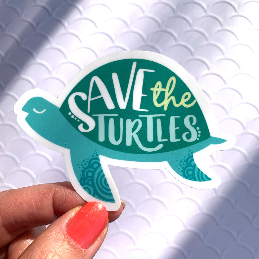 Save the Turtles Vinyl Sticker for Water Bottle 3" Water Proof Sticker ...