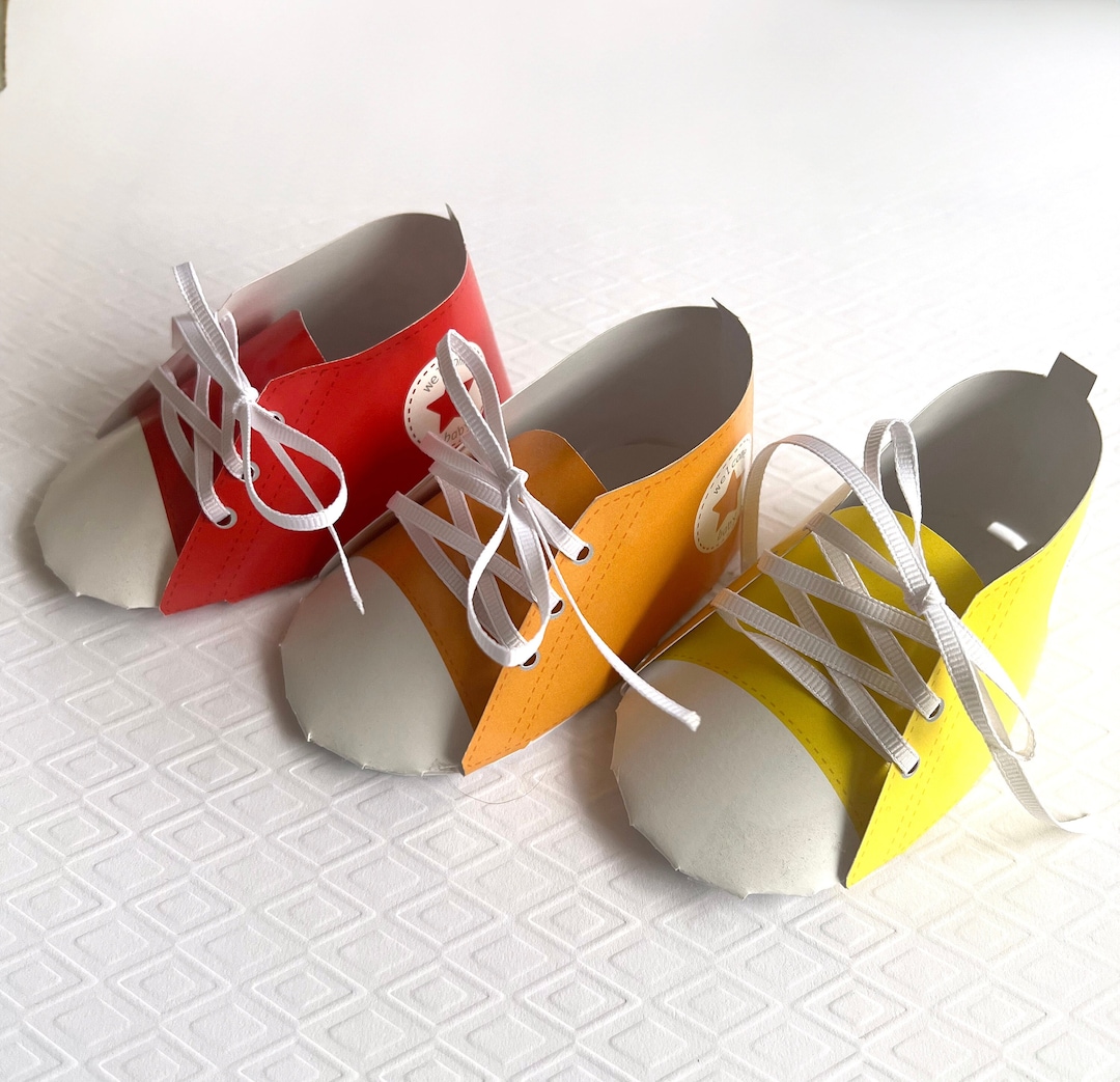 Baby Boy Shower Paper Shoe Printable Favor Sneaker- Printable PDF File ...