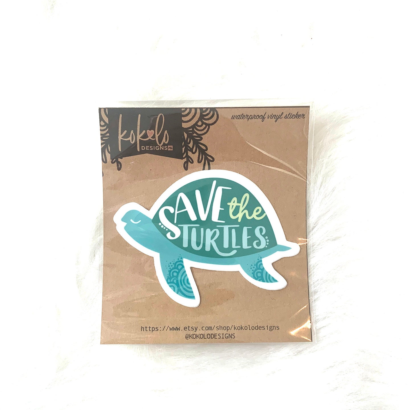 Save the Turtles Vinyl Sticker for Water Bottle 3 Water | Etsy