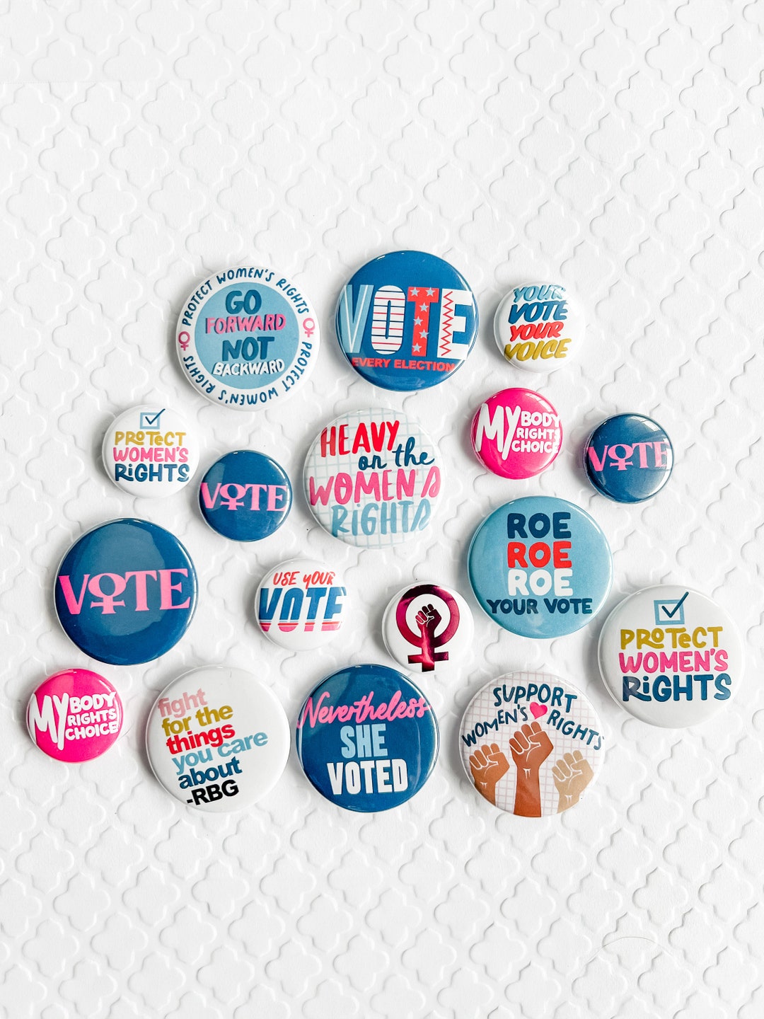 Mix & Match Button Pin Gift Vote Pins Support Women's Rights My Body My ...