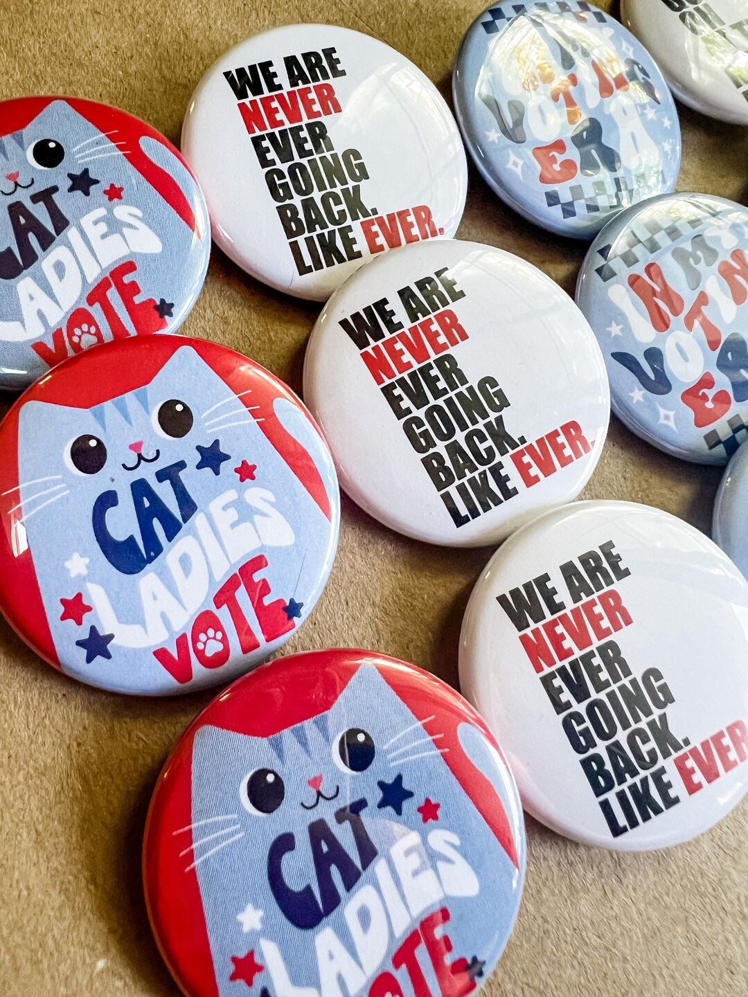 Mix & Match 1.5" and 2.3" Vote Button Pins- Taylor's Version Election ...