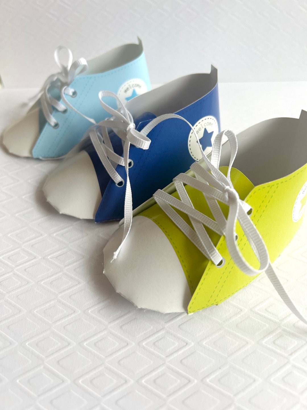 Baby Boy Shower Paper Shoe Printable Favor Sneaker- Printable PDF File ...