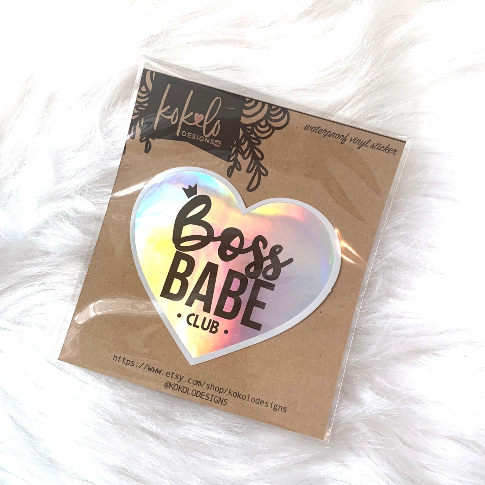 Boss Babe Sticker Holographic Vinyl for Water Bottle 3 Water Proof ...
