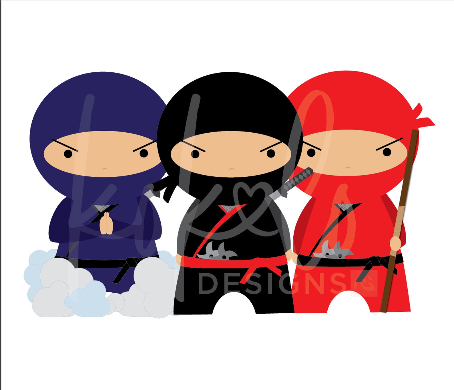 Giant Ninja Party Cutouts Instant Download Printable PDF - Etsy