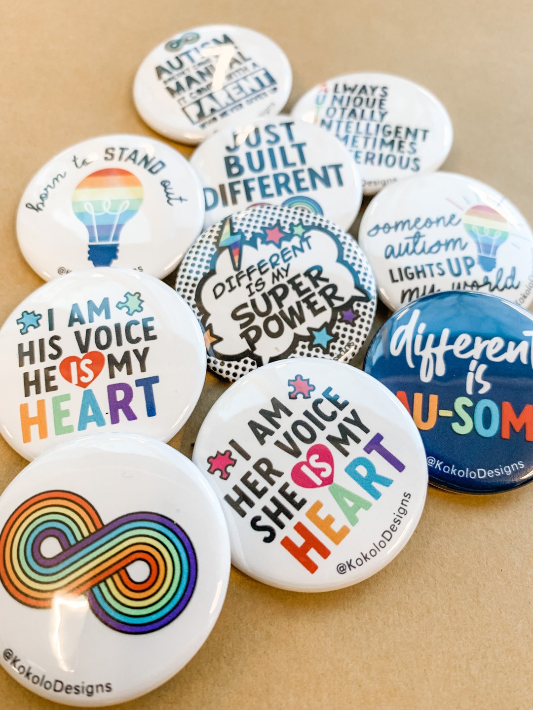 Mix & Match Button Pin Gift- Autism Button Pins-- Autistic Awareness - Etsy