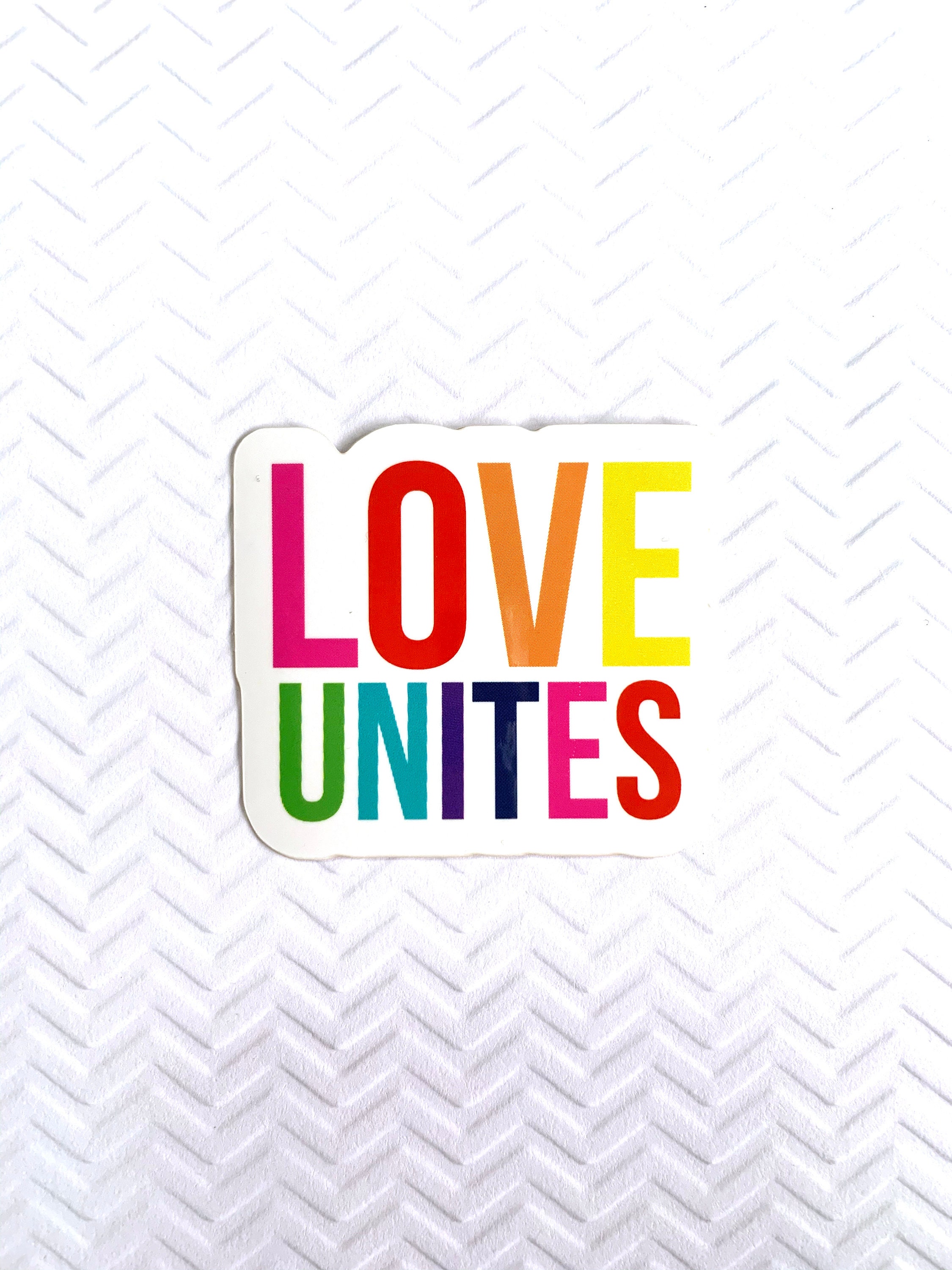 Love Unites Positive Vinyl Sticker for Water Bottle 2" Water Proof ...