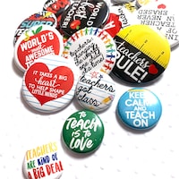 Back to School Teacher and Student Button Pins CHECKERED / Magnets - Etsy