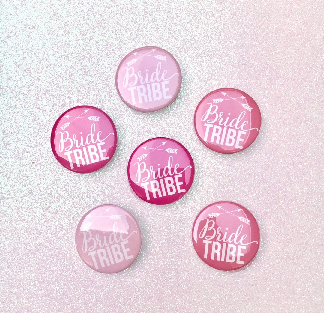 1.5" Wedding Bride Tribe, Team Bride, Bride Squad Bachelorette Button ...