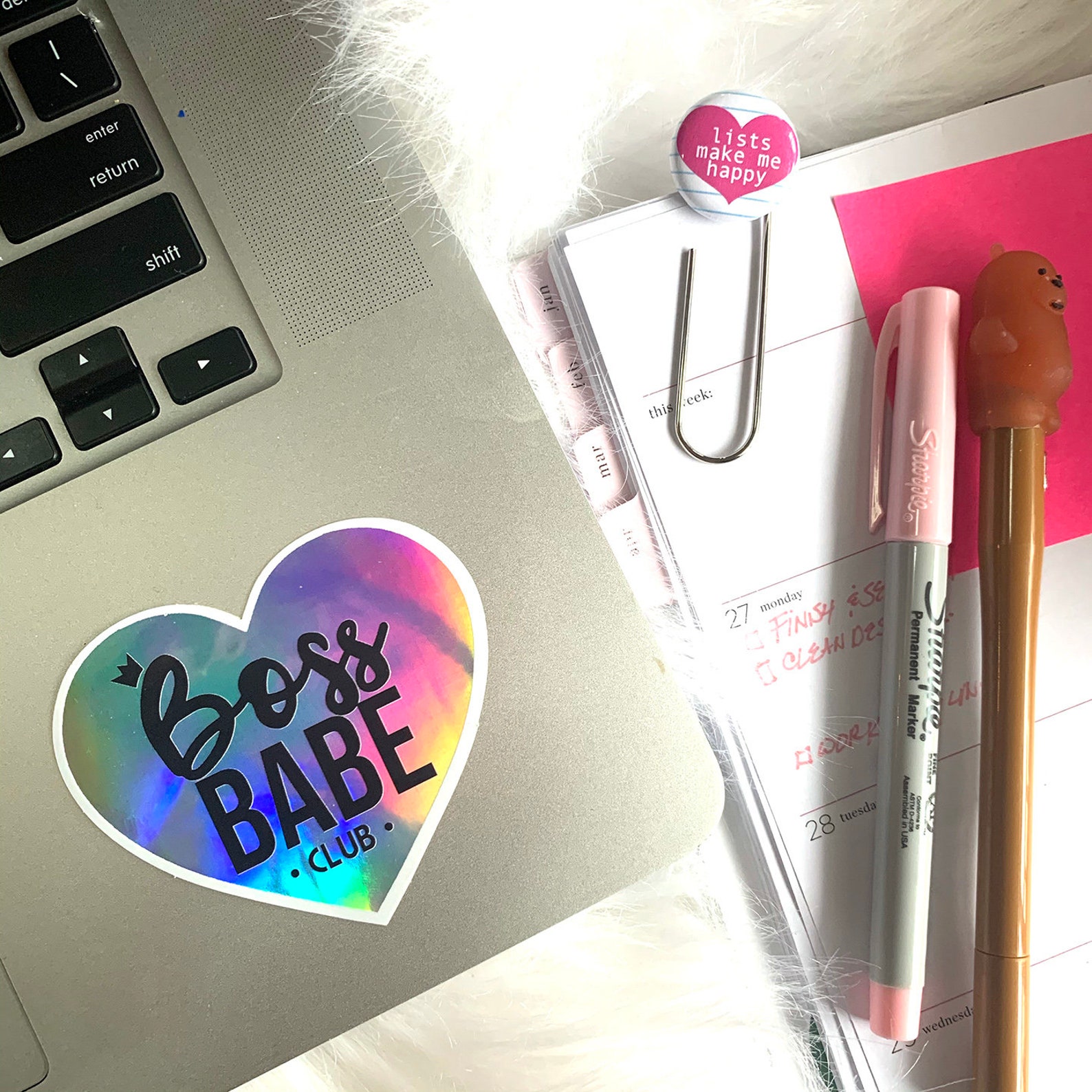 Boss Babe Sticker Holographic Vinyl for Water Bottle 3 Water Proof ...