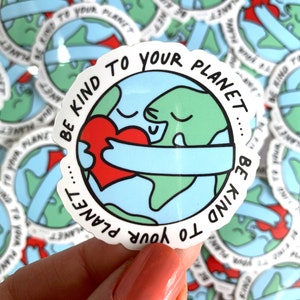 Save Our Planet Be Kind to Your Planet Vinyl Sticker for Water Bottle 2 ...