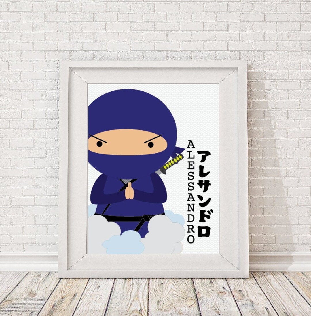 Custom NINJA Wall Art/party Decor- With Name in Japanese Katakana ...