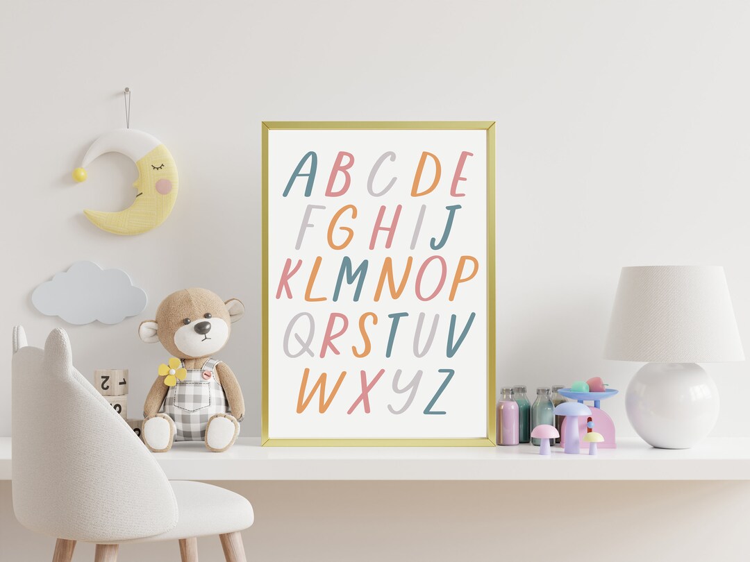 ABC Wall Art Poster - Printable PDF - Nursery - Alphabet - Classroom ...