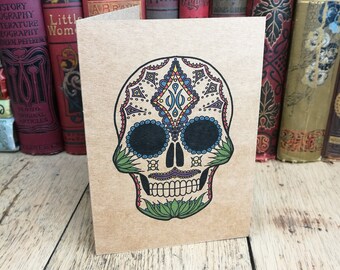 Sugar skull card | Etsy