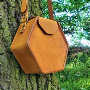 Yellow Hexagonal Honey Bee Leather Ladies Handbag - Etsy