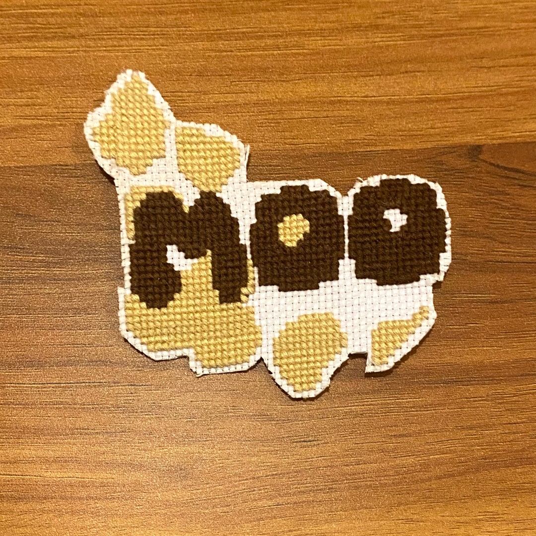 Moo - Cow Print | Handmade Cross Stitch | Iron-on Patch - Etsy