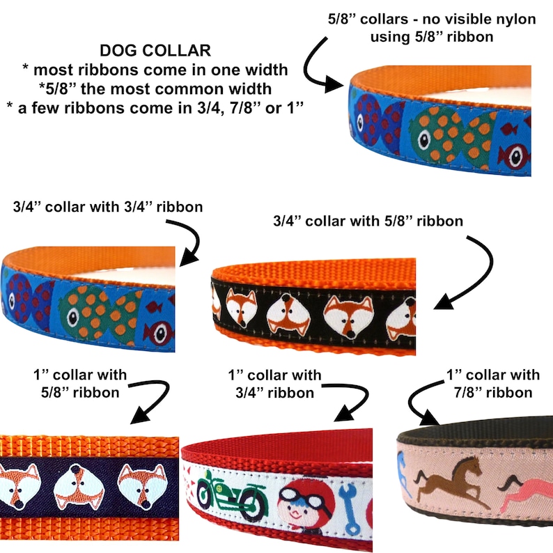 Fox Dog Collar Pink Dog Collar Ribbon Dog Collar - Etsy