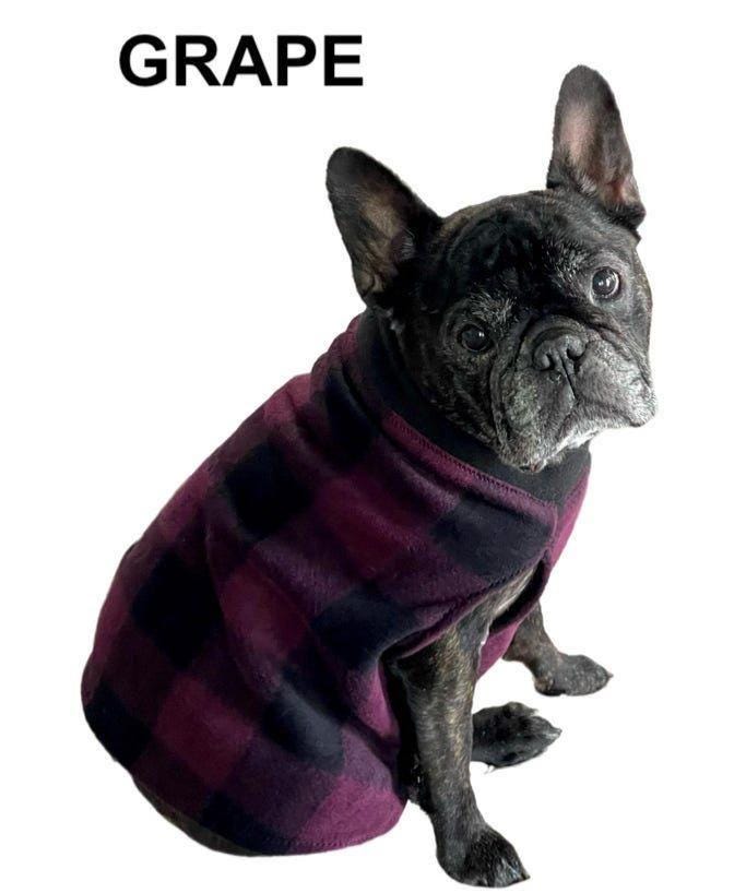 Buffalo Plaid Fleece Dog Sweater, Christmas Dog Sweater, Sweater for ...