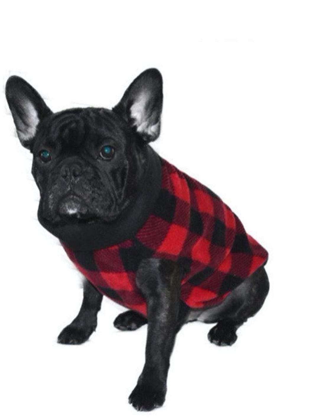 Buffalo Plaid Fleece Dog Sweater, Christmas Dog Sweater, Sweater for ...