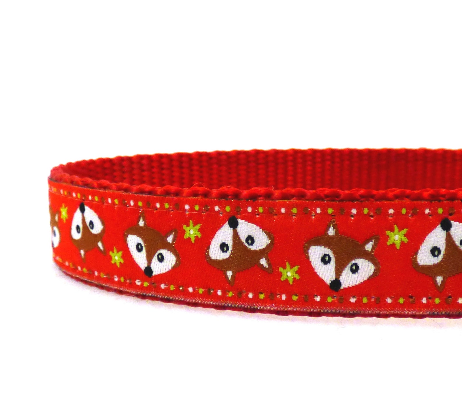 Fox Dog Collar Red Dog Collar Ribbon Dog Collar Adjustable | Etsy
