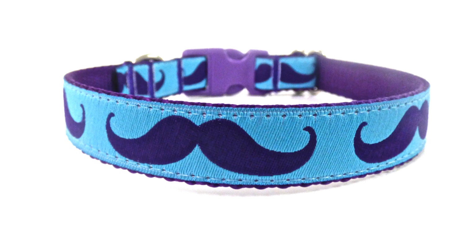 Purple Mustache Dog Collar Purple Dog Collar Mustache | Etsy