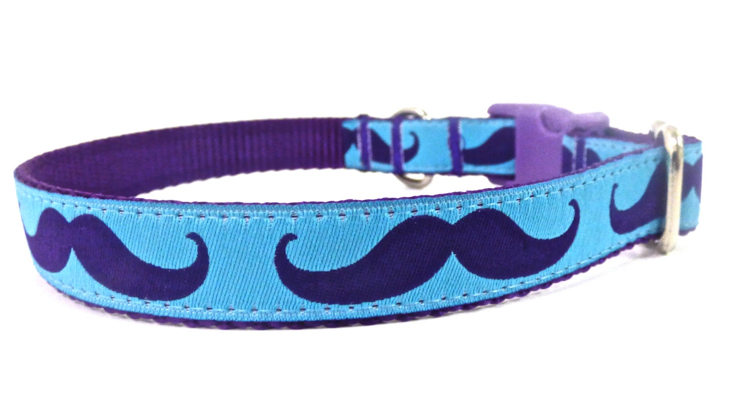 Purple Mustache Dog Collar Purple Dog Collar Mustache | Etsy