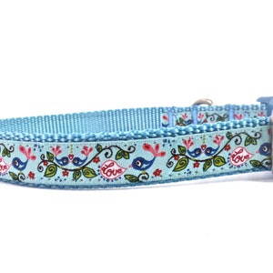 Birds Dog Collar, Blue Dog Collar - Etsy