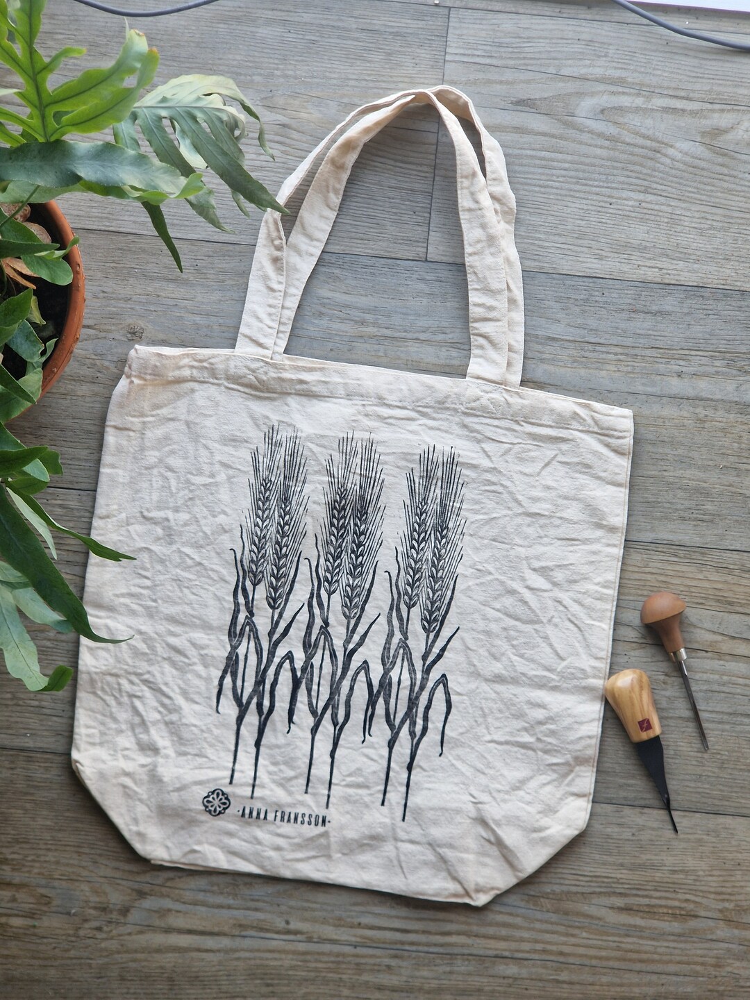 TOTE BAG - Handprinted - Etsy