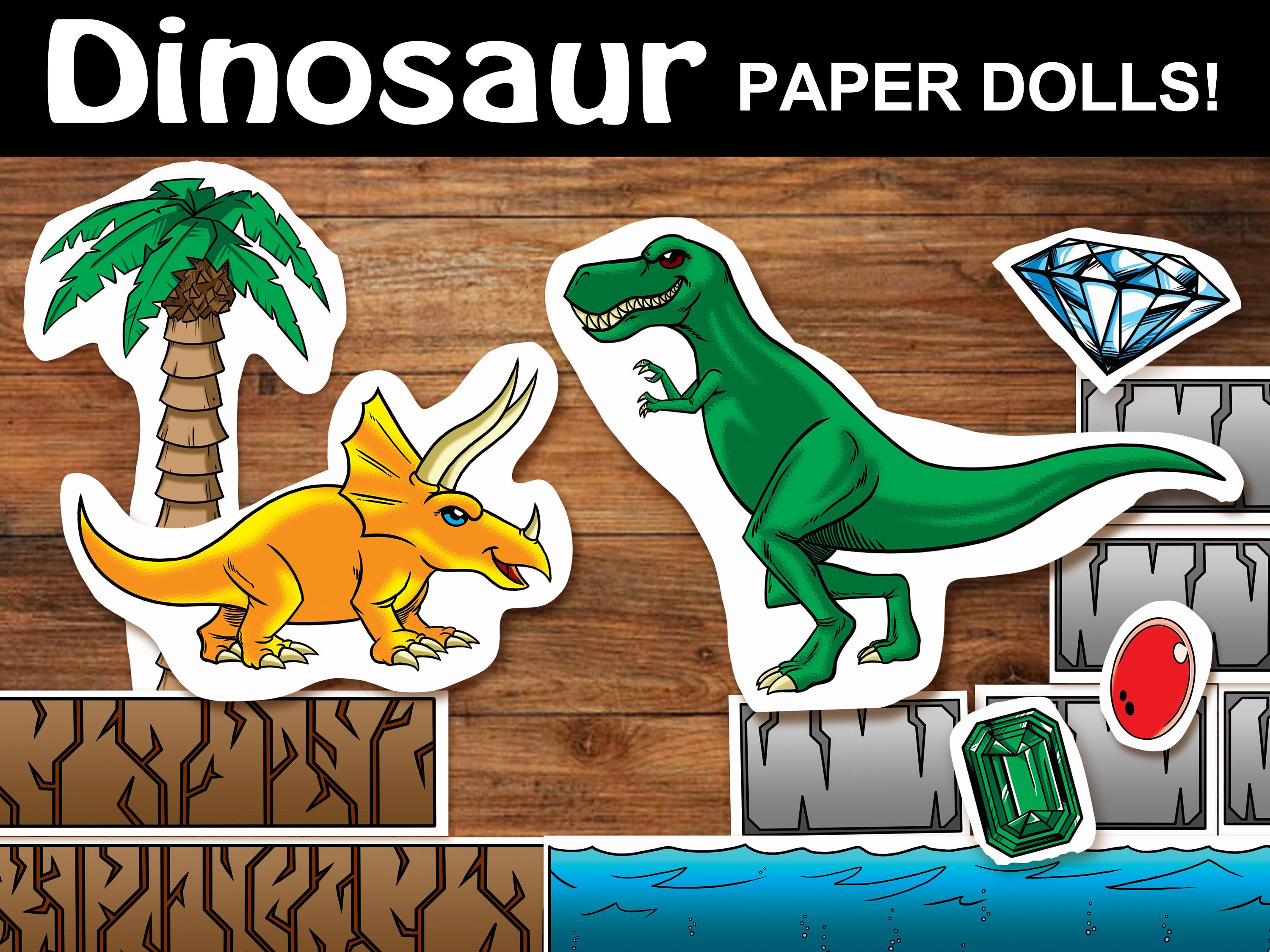 Dinosaur Paper Cut Out Dolls for Kids! Download and Print Dinosaurs ...