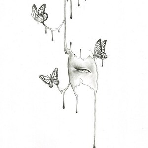 Surreal Graphite Post Cards, Gothic Artwork, Illustrated Card, Birthday ...