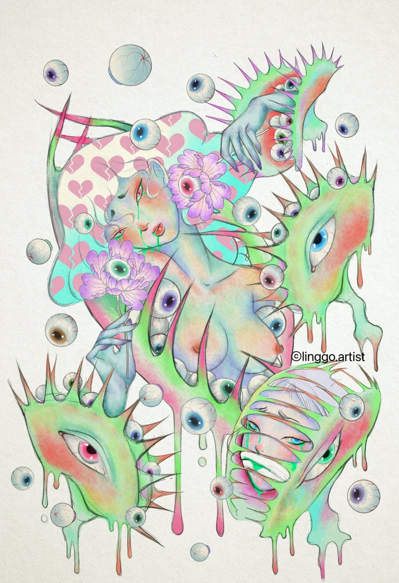 Erotica Venus Flytrap Girl, Weird Sticker, Sexy Sticker, Bizarre Plants ...