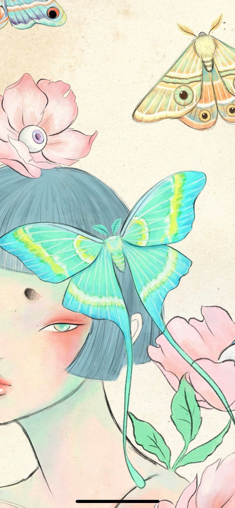 Beautiful Surreal Moth Girl Limited Signed Prints - Etsy