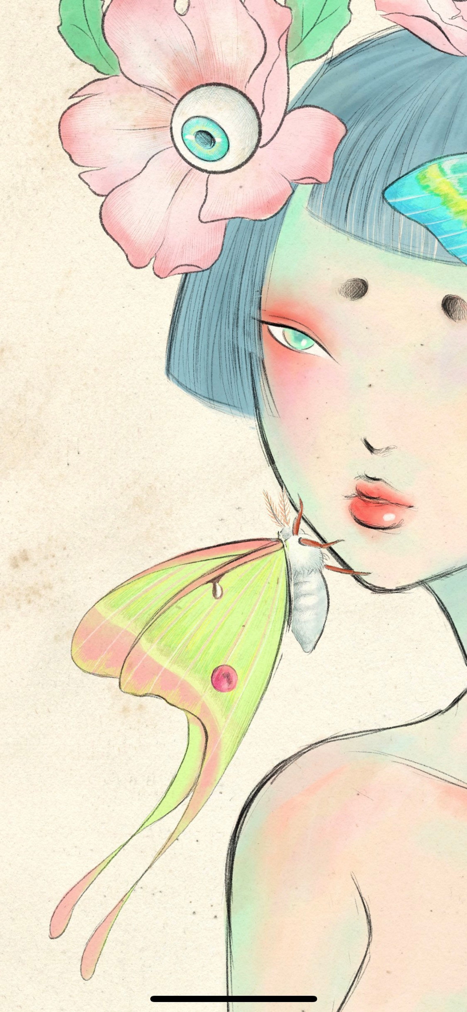 Beautiful Surreal Moth Girl Limited Signed Prints - Etsy