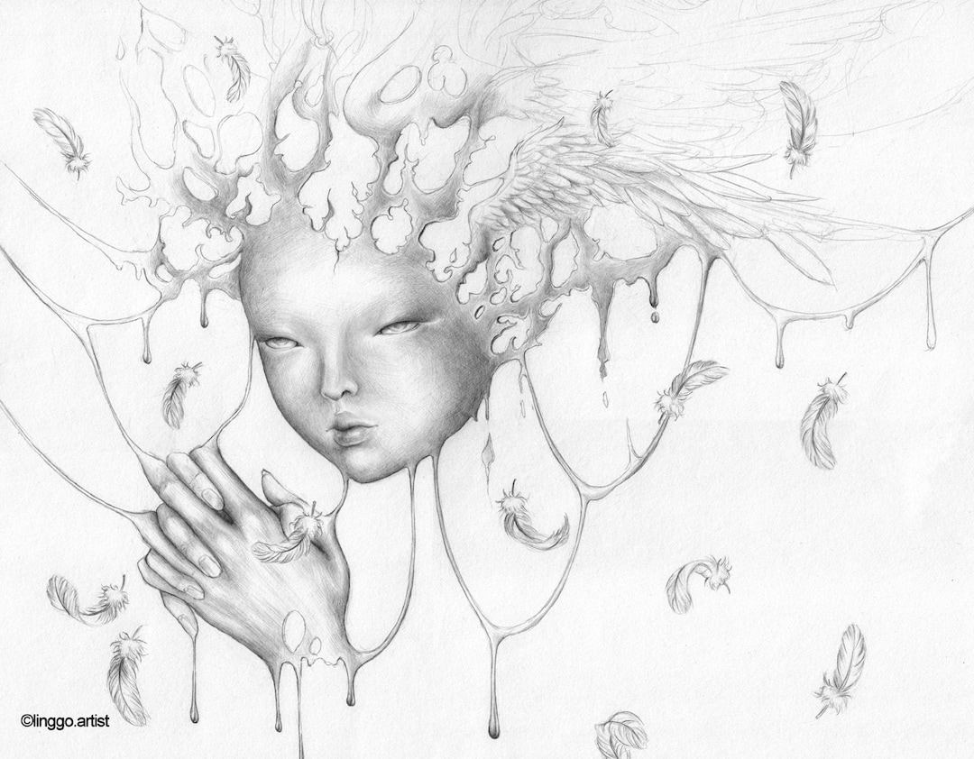 The Fallen Devil, Limit Signed Card, Devil Illustration, Angle Painting ...