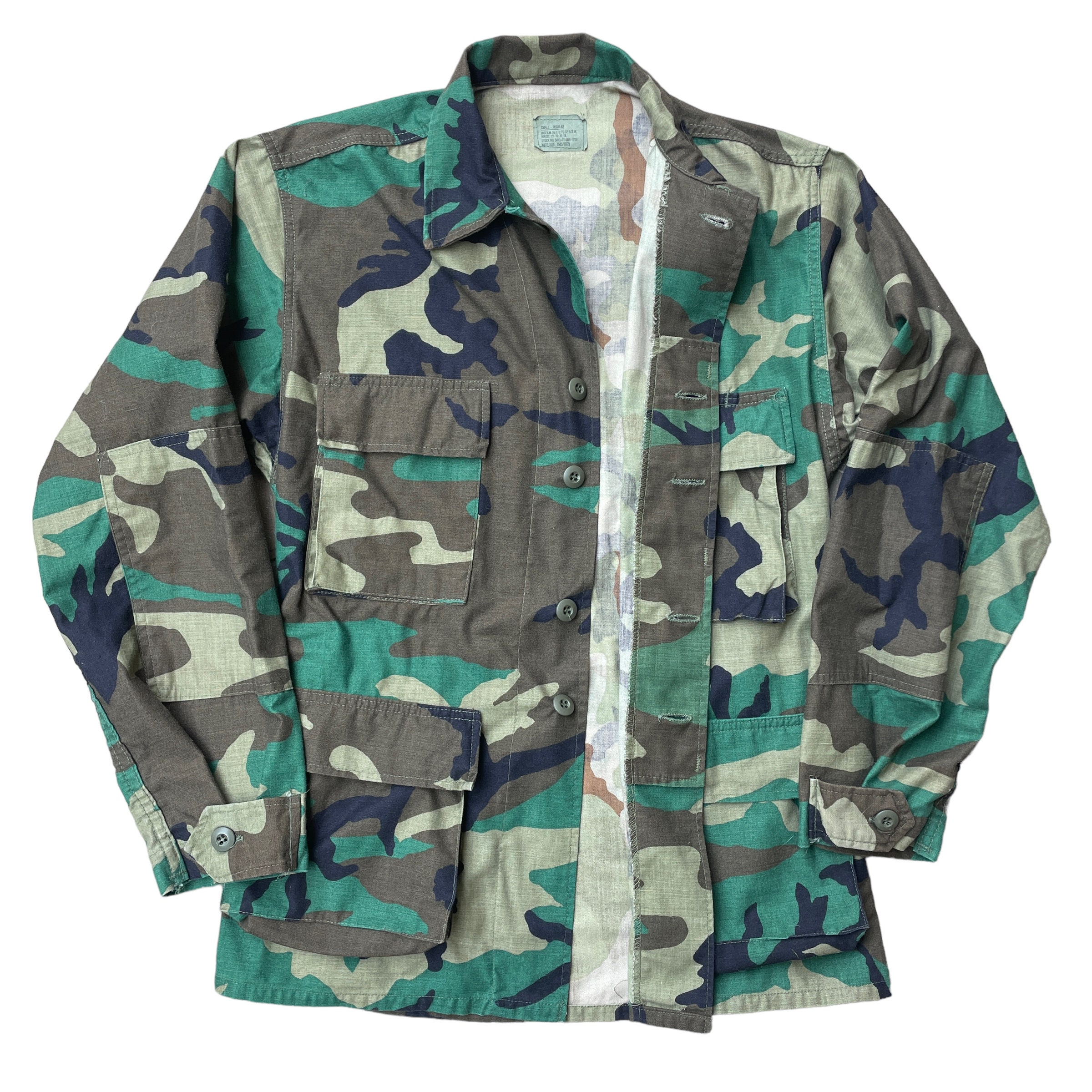 Vintage Classic Us Army Camo Print Canvas Field Jacket - Size Medium ...