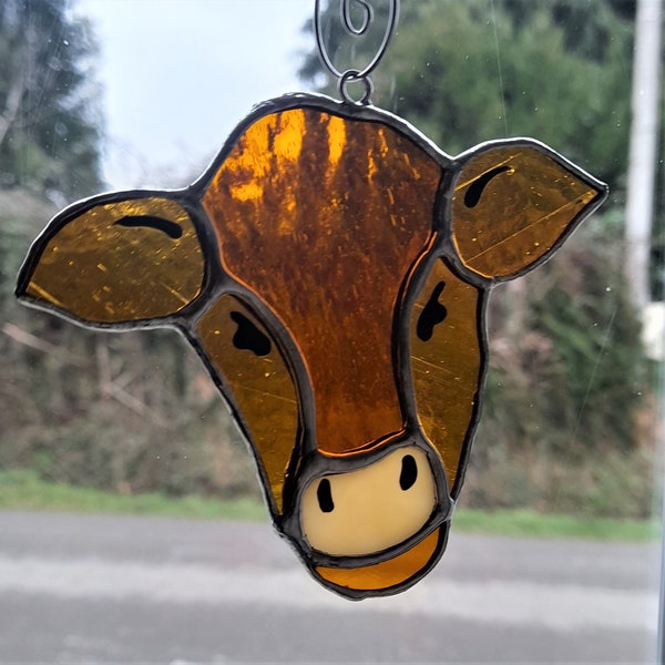 Stained Glass Cow - Etsy