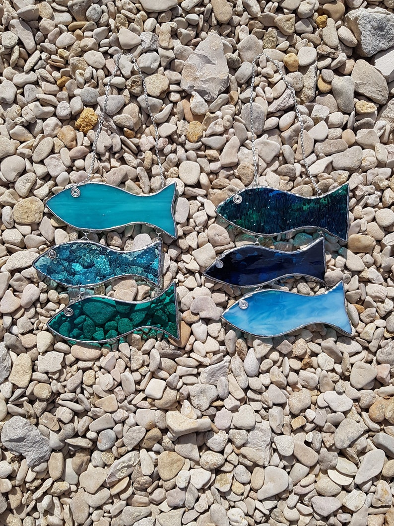 Stained Glass Fish Mobile Fish Suncatcher Fish Décor | Etsy