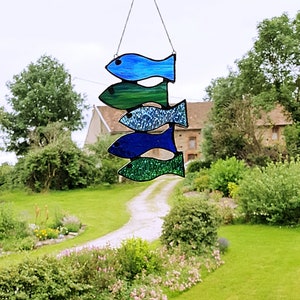 Stained Glass Fish Suncatcher Stained Glass Mobile Glass | Etsy