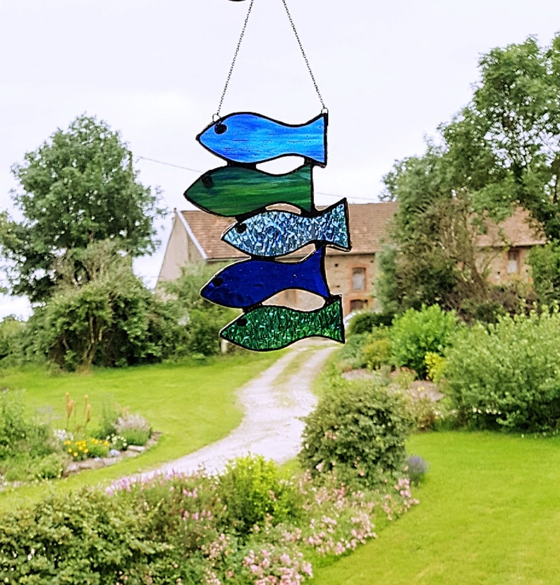 Stained Glass Fish Suncatcher Stained Glass Mobile Glass | Etsy