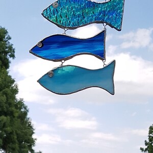 Stained Glass Fish Mobile - Fish Suncatcher - Fish Décor - Window ...
