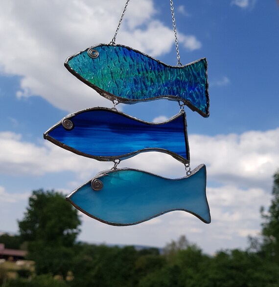 Stained Glass Fish Mobile Fish Suncatcher Fish Décor - Etsy