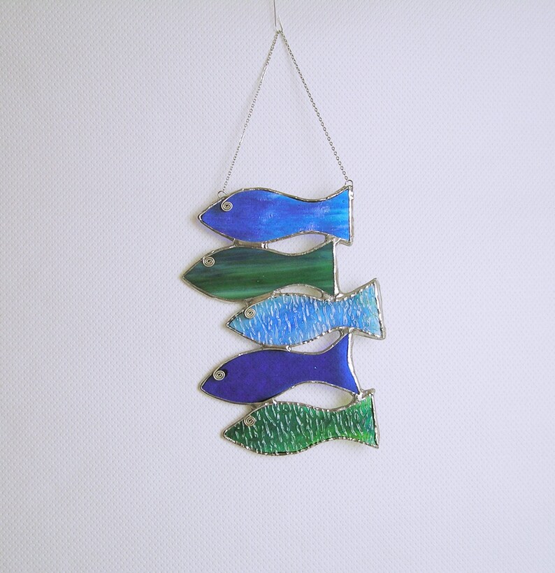 Stained Glass Fish Suncatcher Stained Glass Mobile Glass | Etsy
