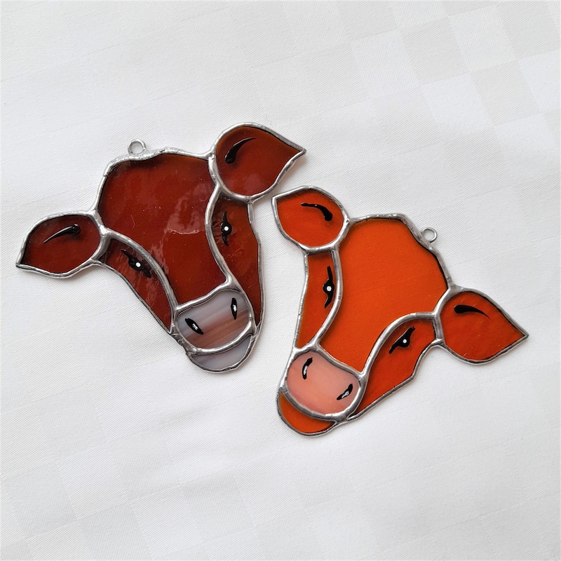 Stained Glass Cow - Etsy