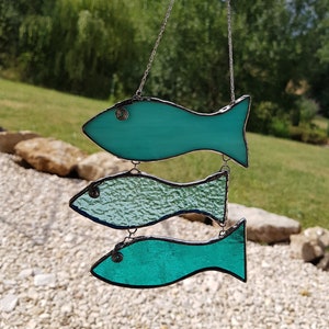 Stained Glass Fish Mobile - Fish Suncatcher - Fish Décor - Window ...