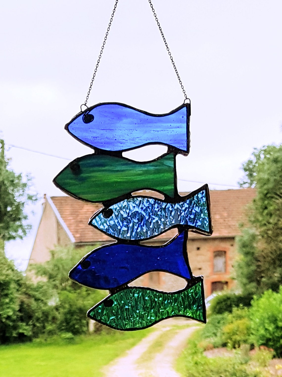 Stained Glass Fish Suncatcher Stained Glass Mobile Glass | Etsy