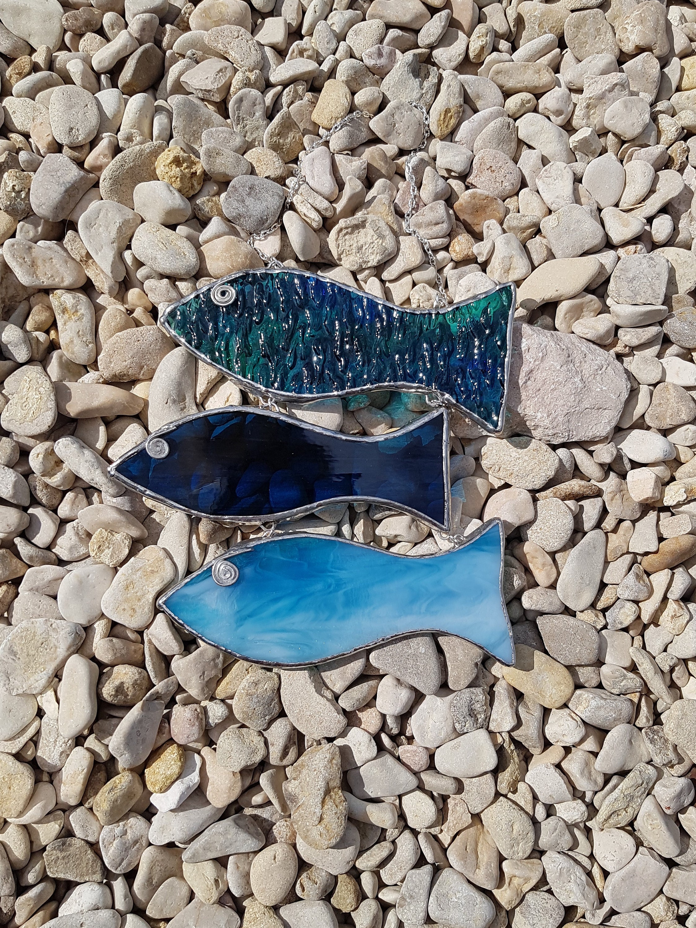 Stained Glass Fish Mobile Fish Suncatcher Fish Décor Window Hanging ...