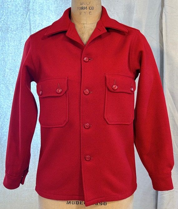 1950s Boy Scout Official Jacket, Thick Red Wool Shirt… - Gem